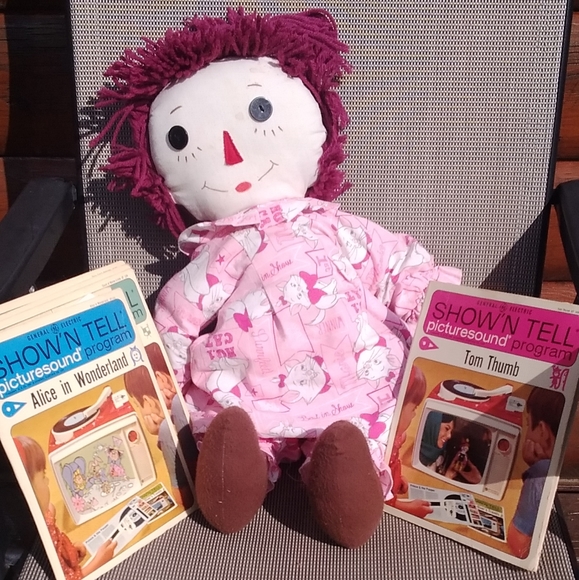 lovingly handmade | Toys | Vintage Raggedy Ann Doll Berry Pink Hair 24 ...